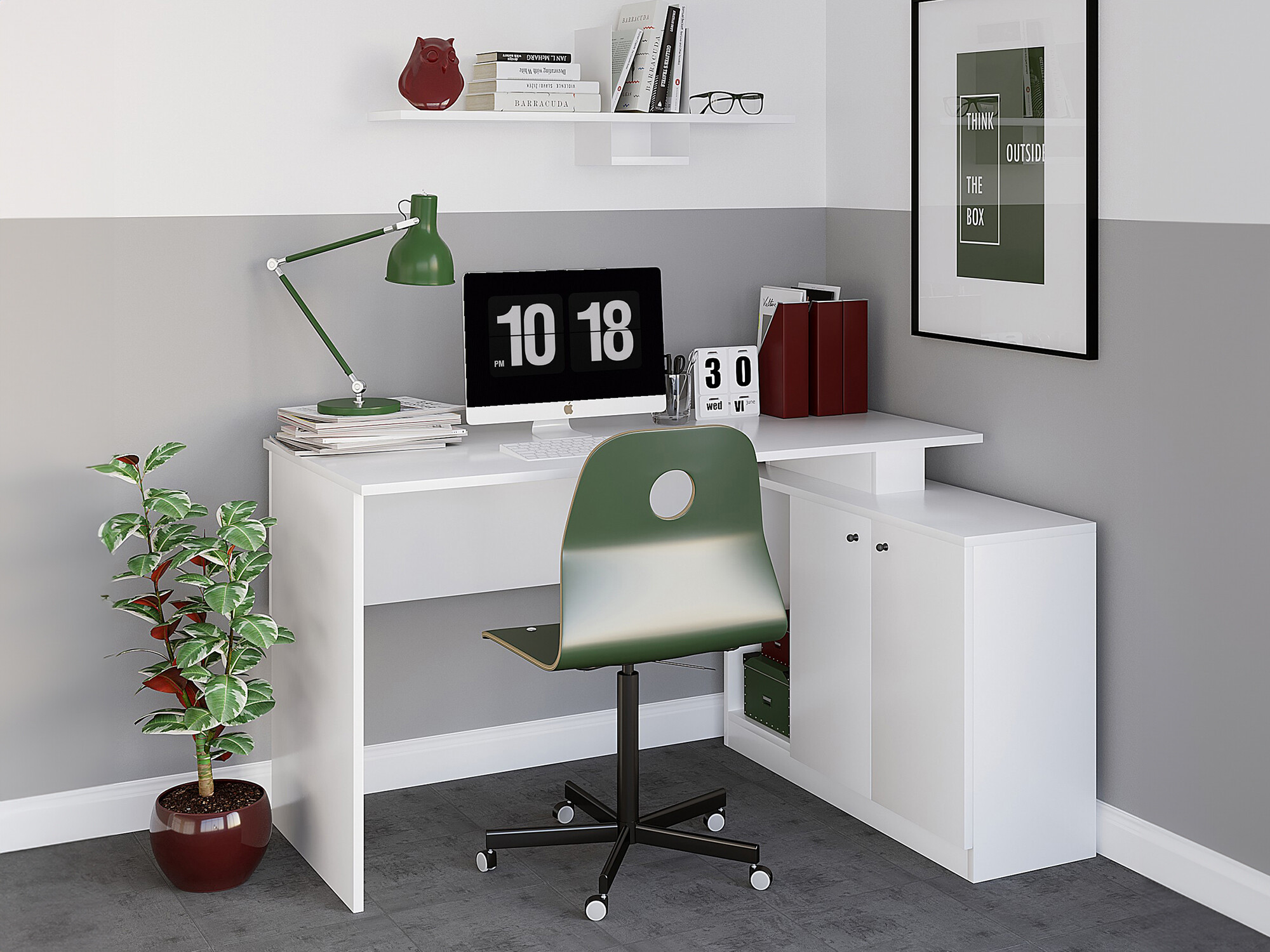 Kampinis darbo stalas Kailua 673 - Darbo stalai | Baldai1.lt